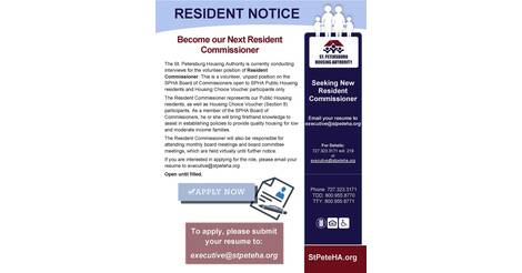 Resident Notice - Become Our Next Resident Commissioner (09/10/2020 ...
