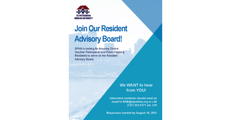 Join Our Resident Advisory Board! (08/09/2021) - Latest News - St ...